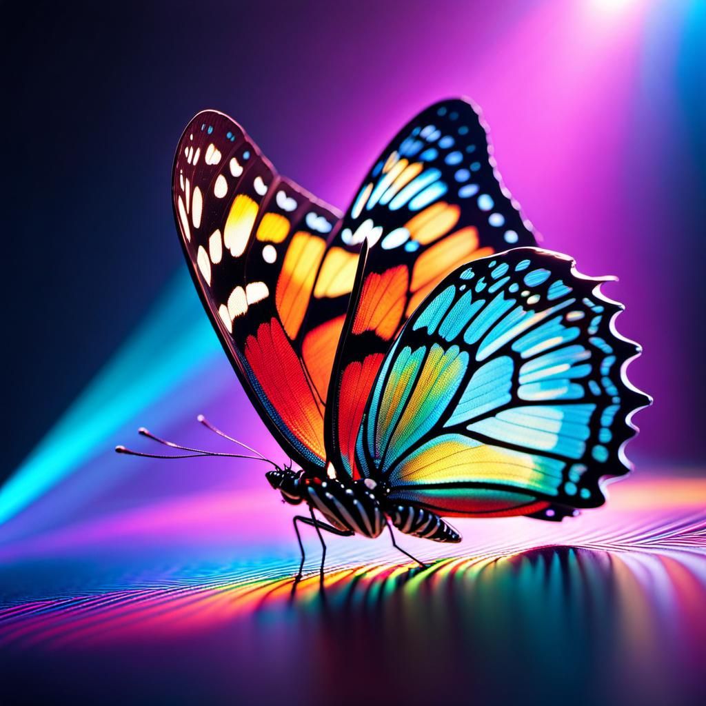 The interference of light rays on a holographic visualization of the ...