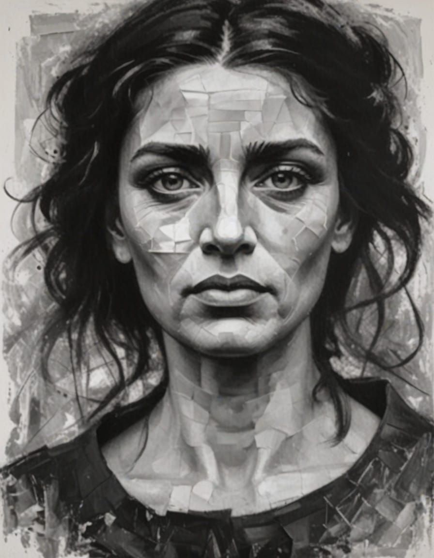 Impasto Tribute to Picasso's Olga - AI Art