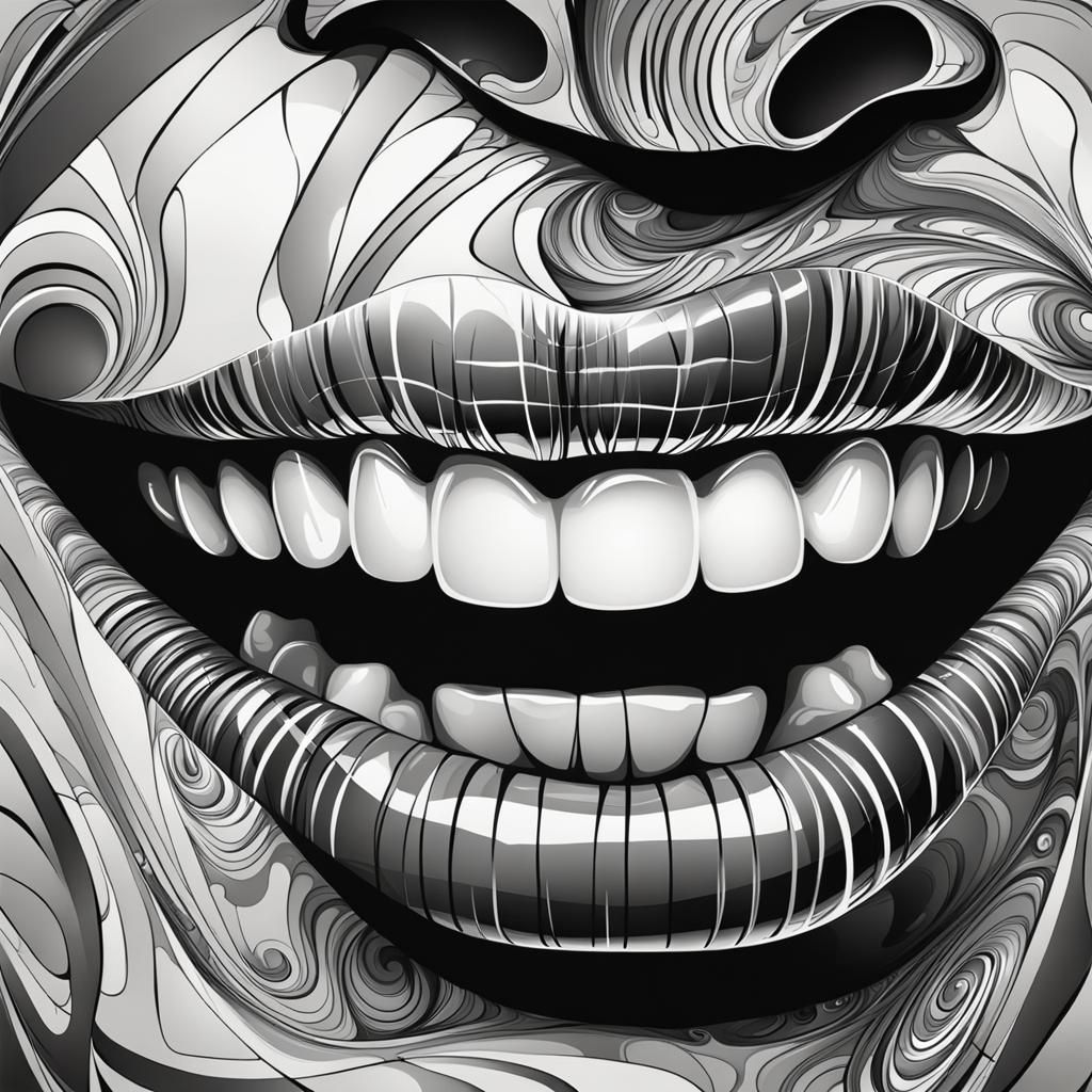 Smile Abstract - Abstract Smile with Fractals and Zentangle