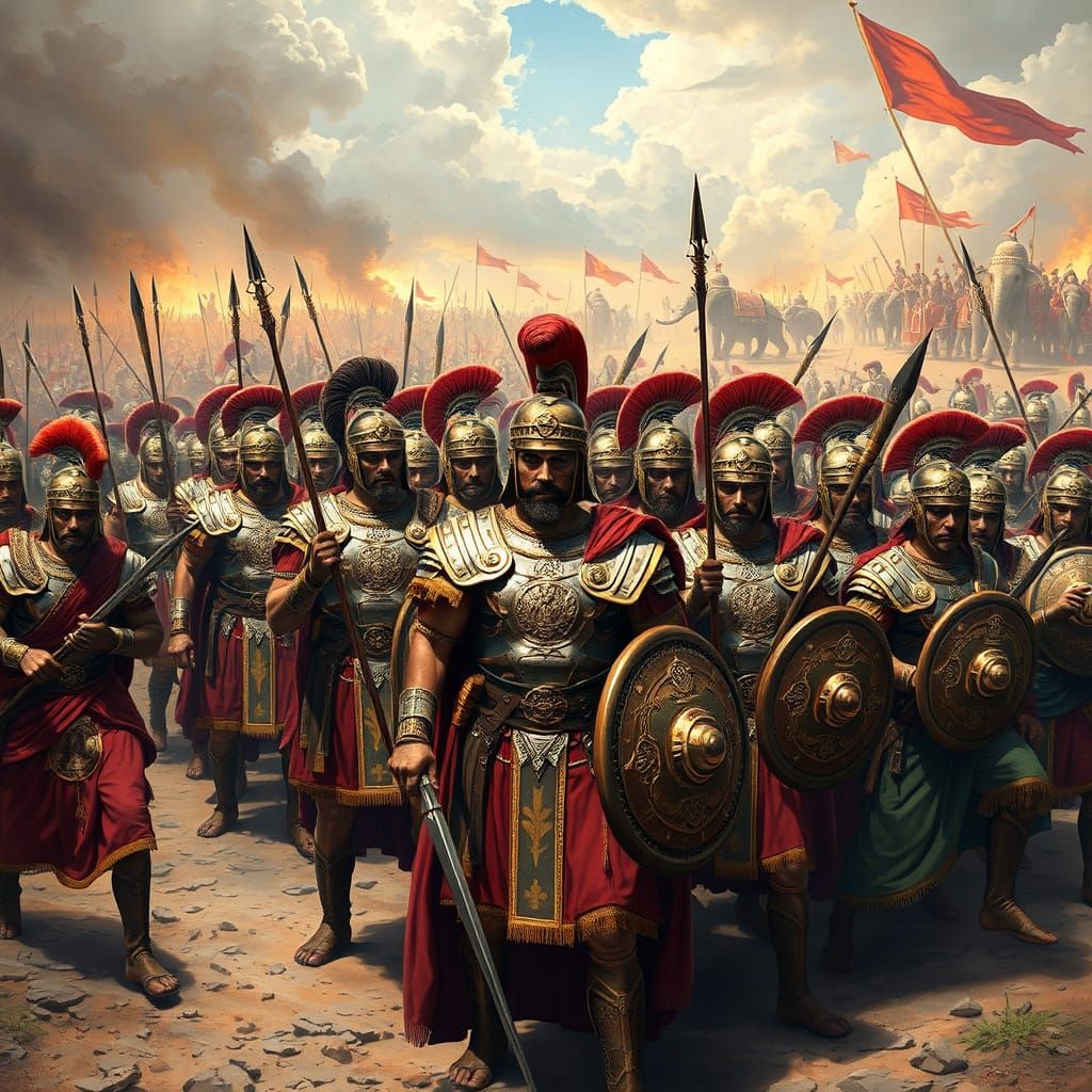 Alexander the Great Leads Macedonian Phalanx Again... - AI Art