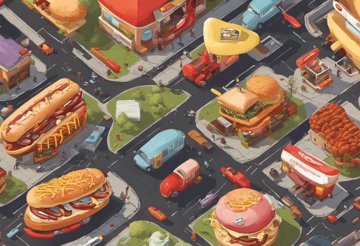The Fast Food Block 🍕🏡🍔 - AI Generated Artwork - NightCafe Creator