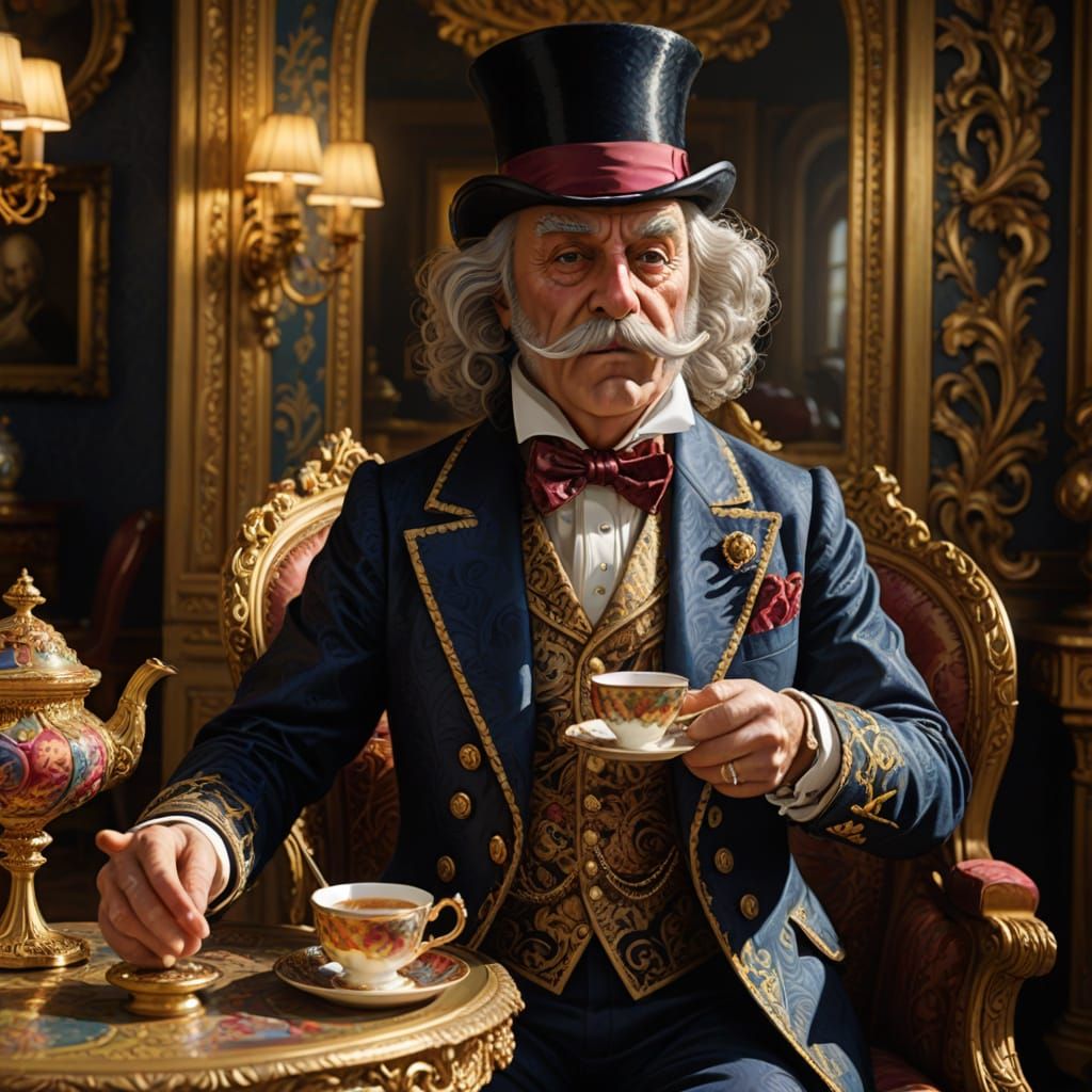 Hyper-Realistic Oil Painting of Sir Reginald Fuzzb... - AI Art