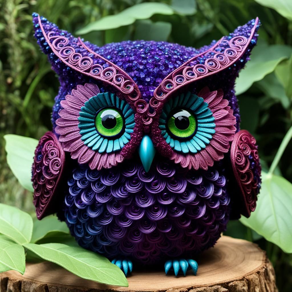 Curly Owl 💜 - AI Generated Artwork - NightCafe Creator