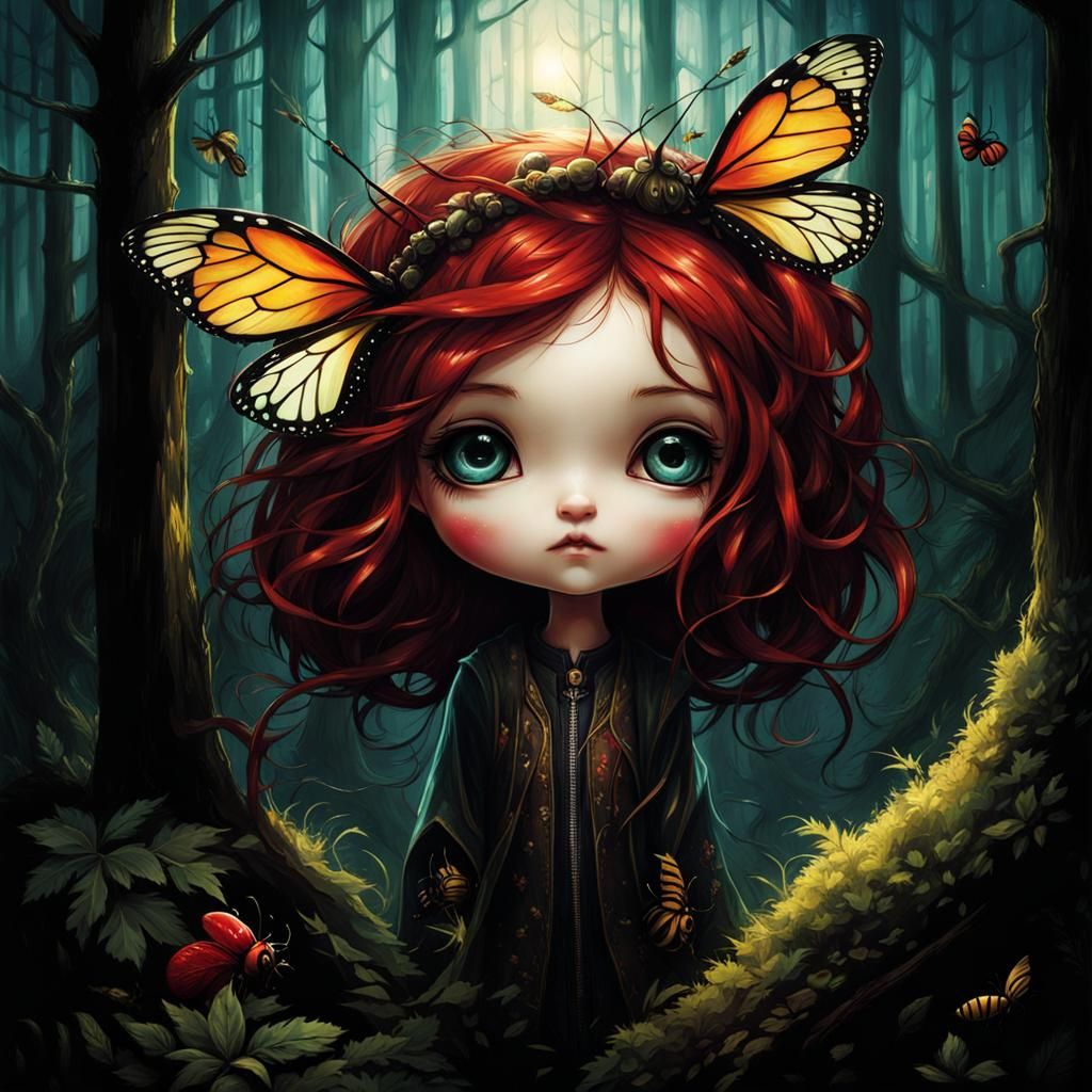 Close up Bold colors stunning brunette chibified chibi baby huge ...