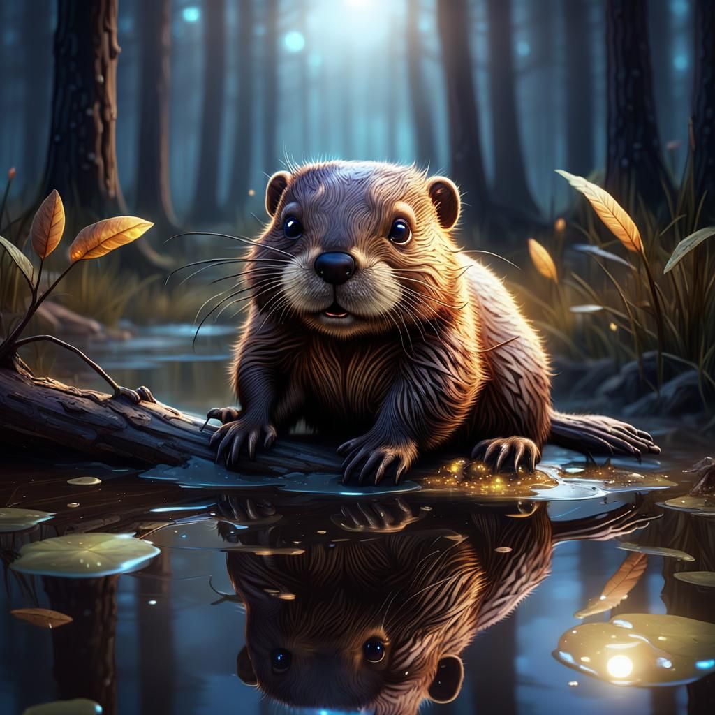 Baby beaver - AI Generated Artwork - NightCafe Creator