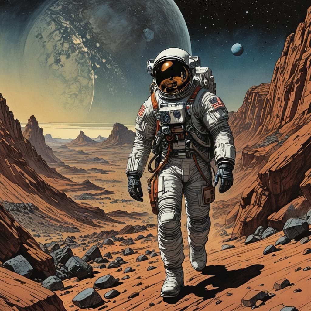 First Man on Mars - AI Generated Artwork - NightCafe Creator