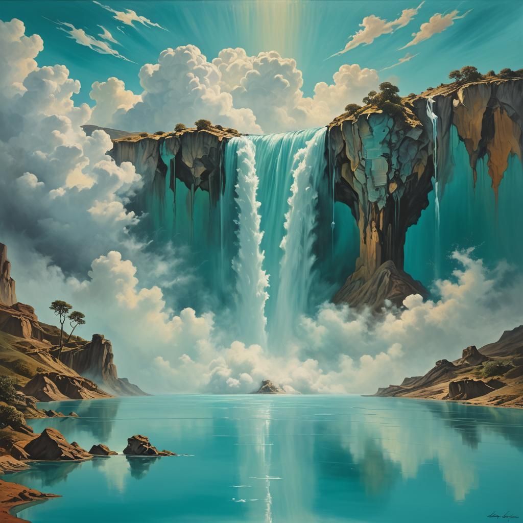 Surreal waterfall - AI Generated Artwork - NightCafe Creator
