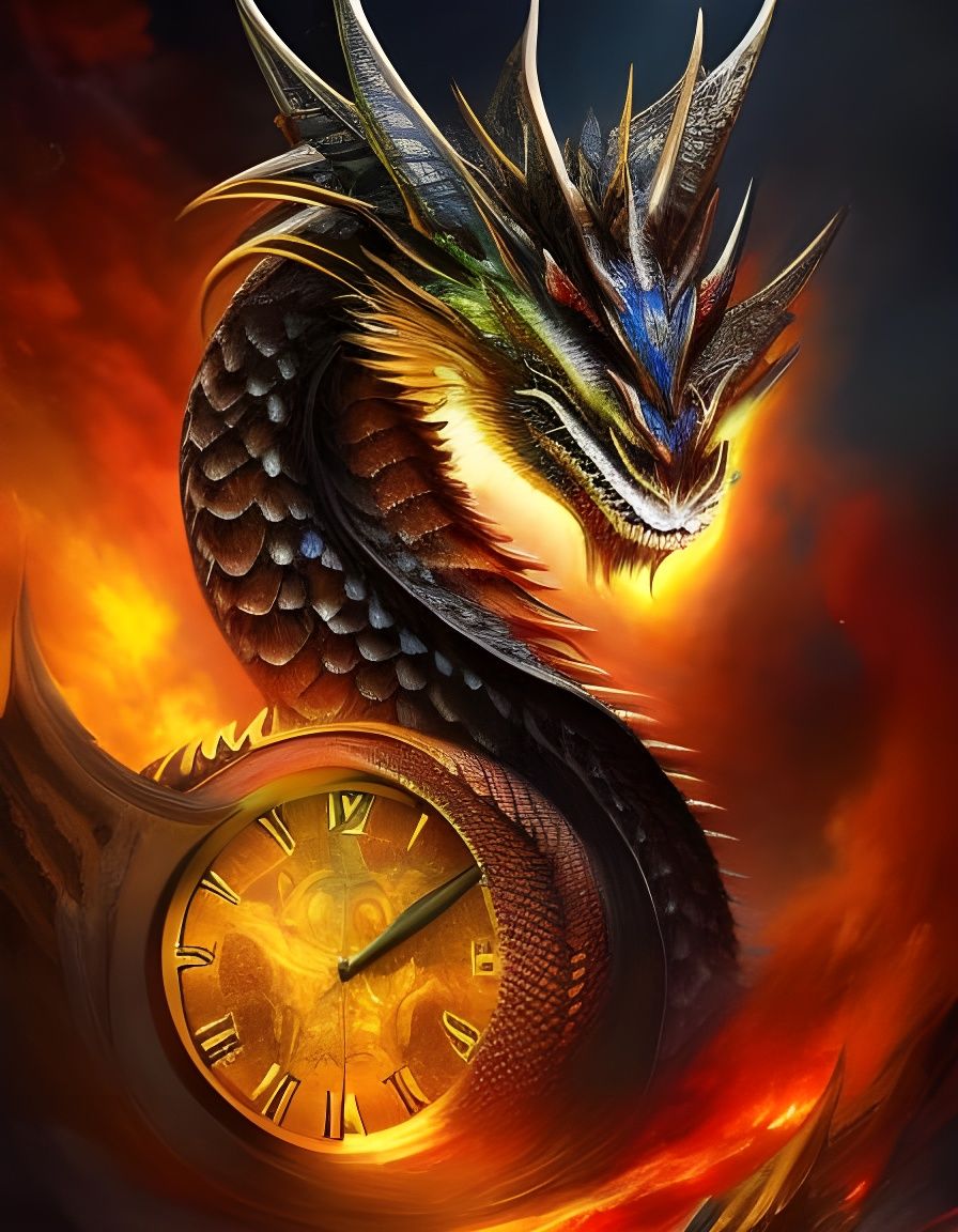 Dragon Clock - AI Generated Artwork - NightCafe Creator