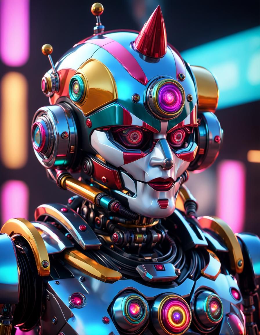 Robotic Clown - AI Generated Artwork - NightCafe Creator
