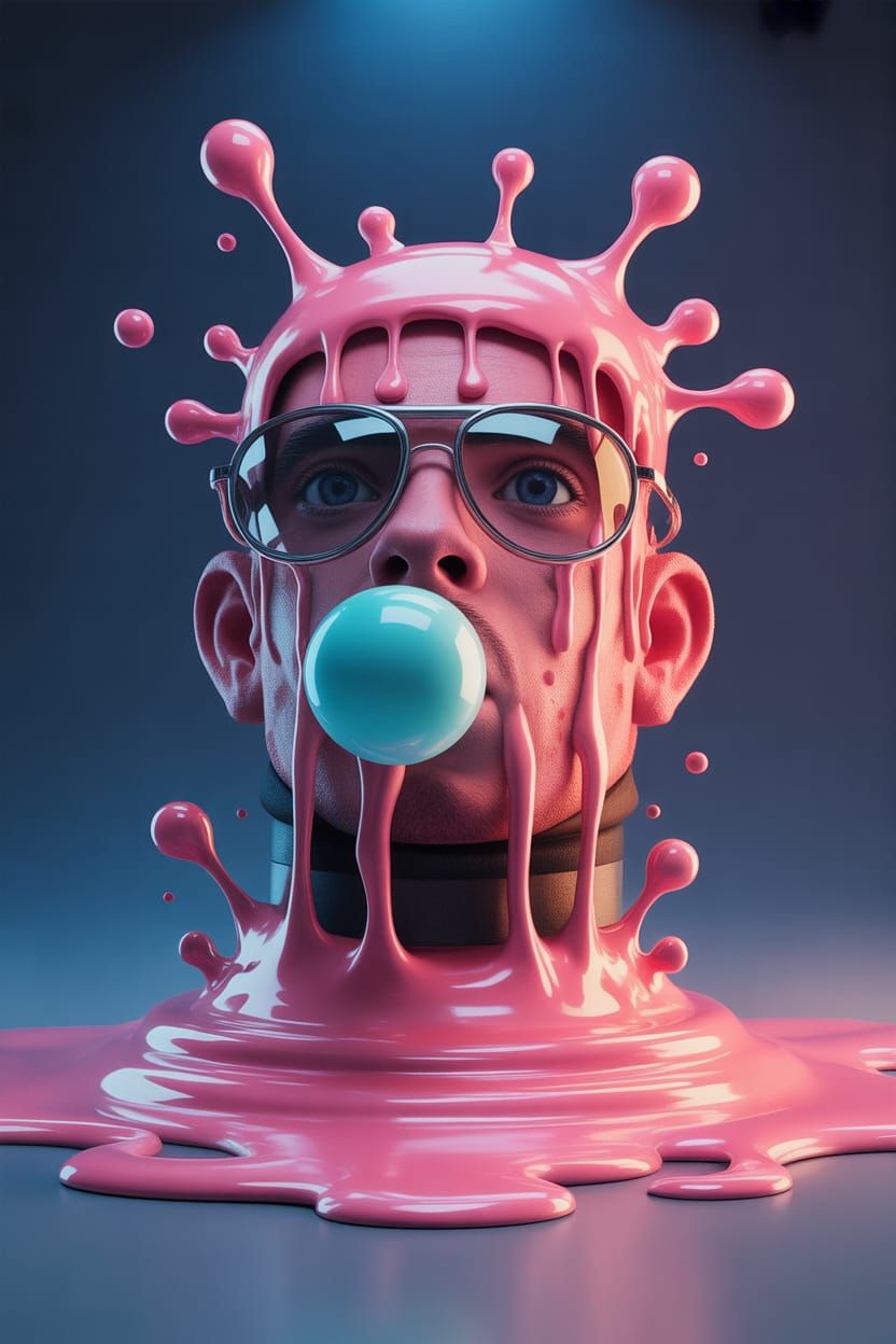 Melting Gum Papercraft Spy-Fi Exploding Gumcraft Diorama Sculpture