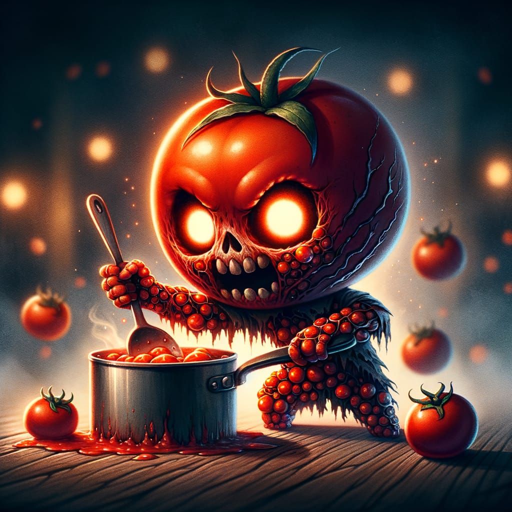 Fruity Fables - The angry Cook - AI Generated Artwork - NightCafe Creator