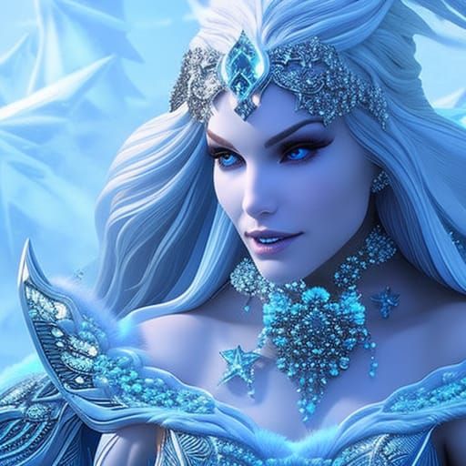 Beautiful winter goddess . icey, frozen , Psychedelic, dot art , art ...