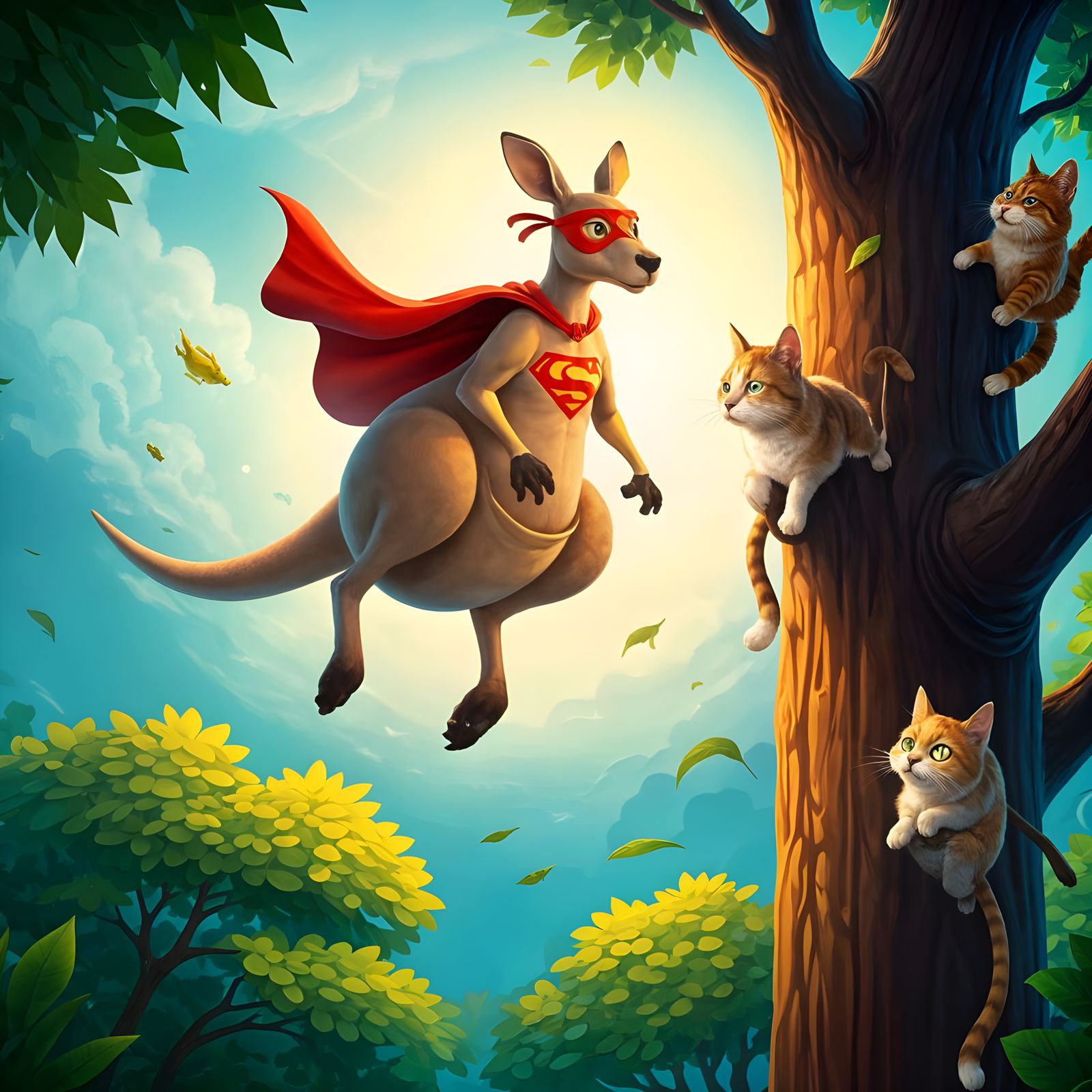 Super Bounce Rescue Cats in a Tree - Super Bounce Rescue Cat...