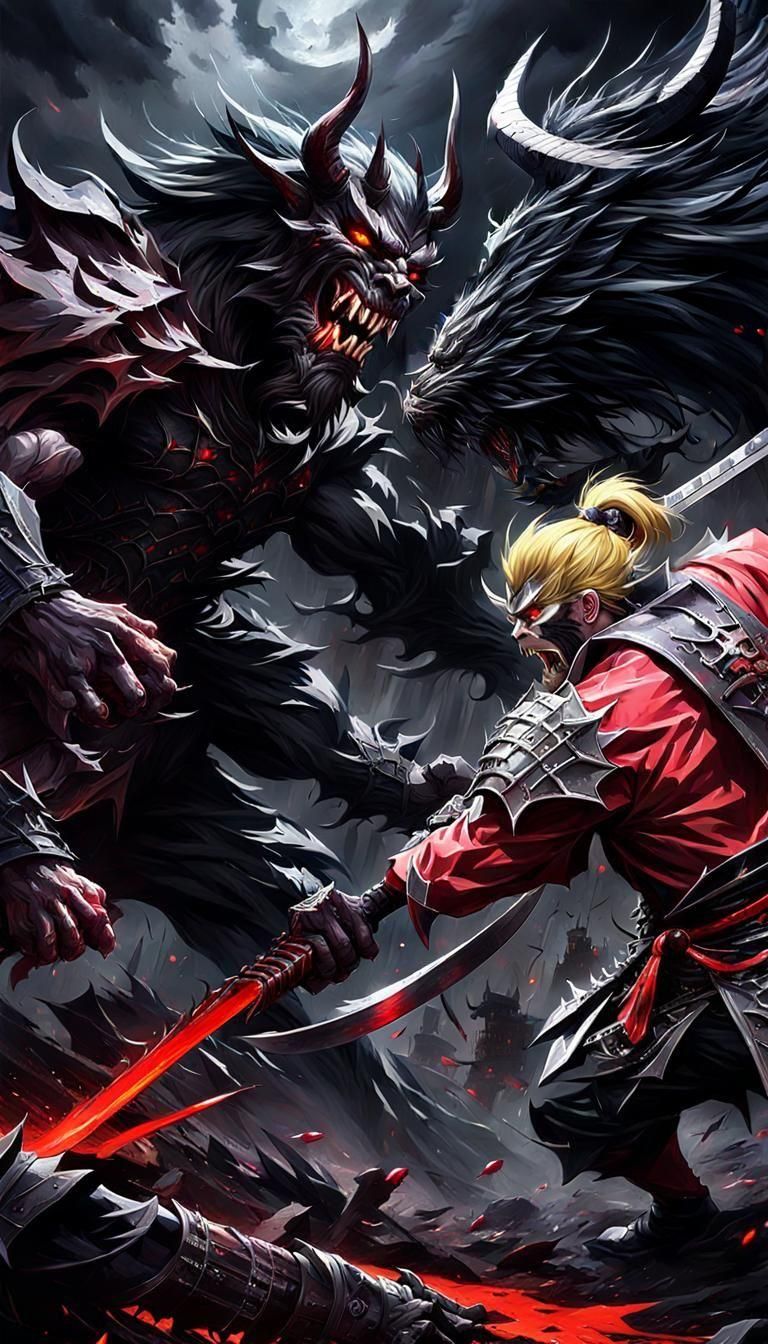 The Demon King vs Vicious ( - AI Generated Artwork - NightCafe Creator