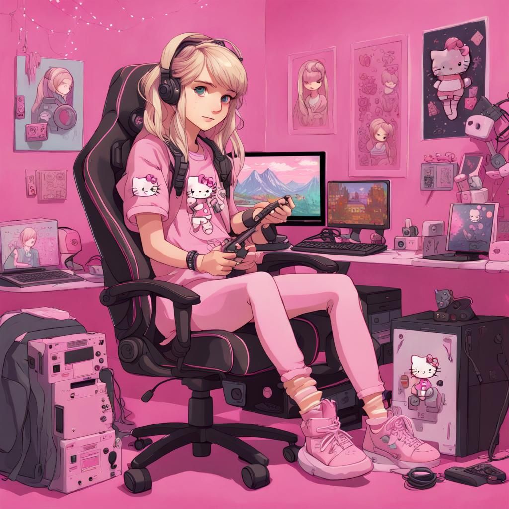 Gamer girl - AI Generated Artwork - NightCafe Creator
