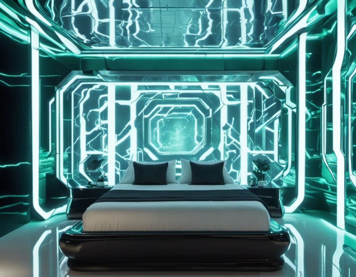 tron bedroom 3 - AI Generated Artwork - NightCafe Creator