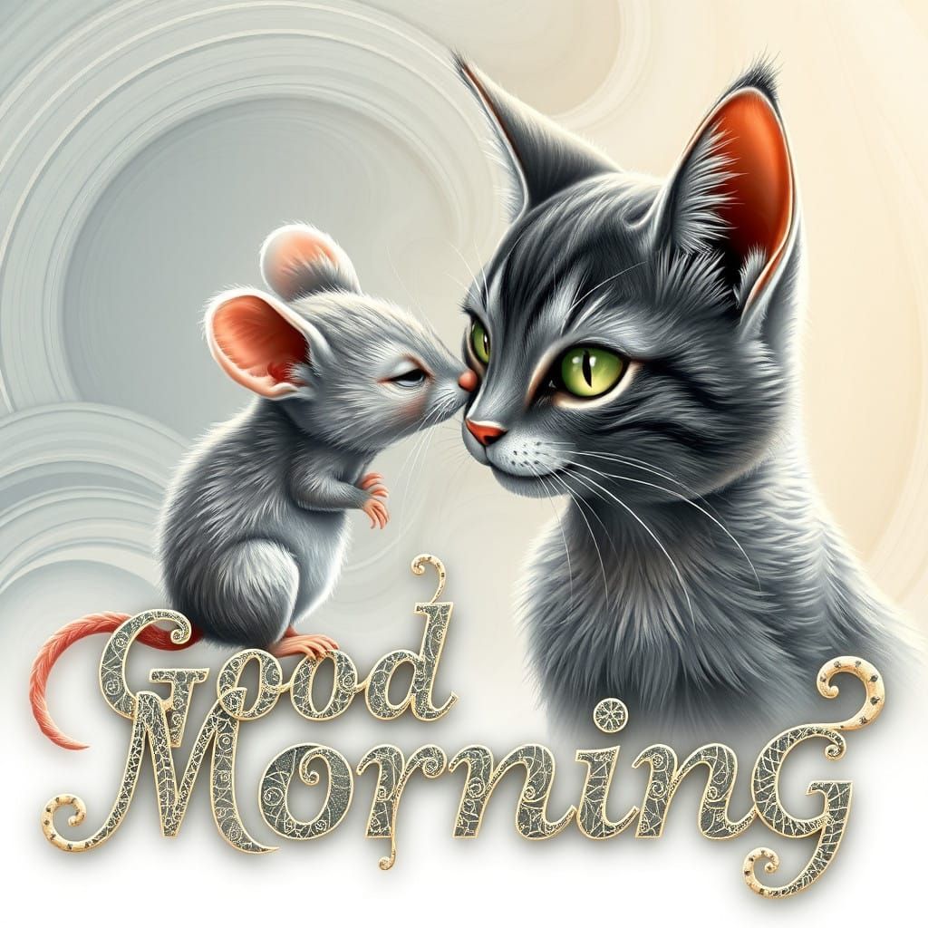 Whimsical Friends Share Tender Moment in Dreamlike... - AI Art