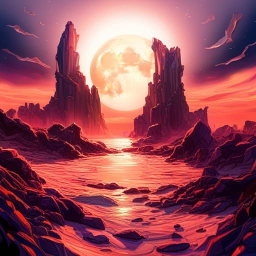 Moon Pillars - AI Generated Artwork - NightCafe Creator