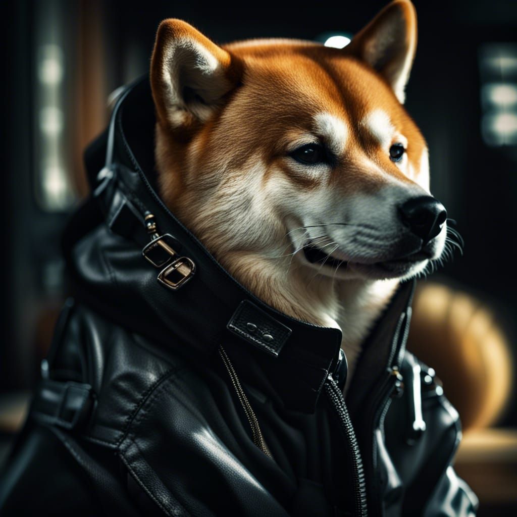 Shiba Inu wearing techwear and streewear clothes intricate details, HDR ...
