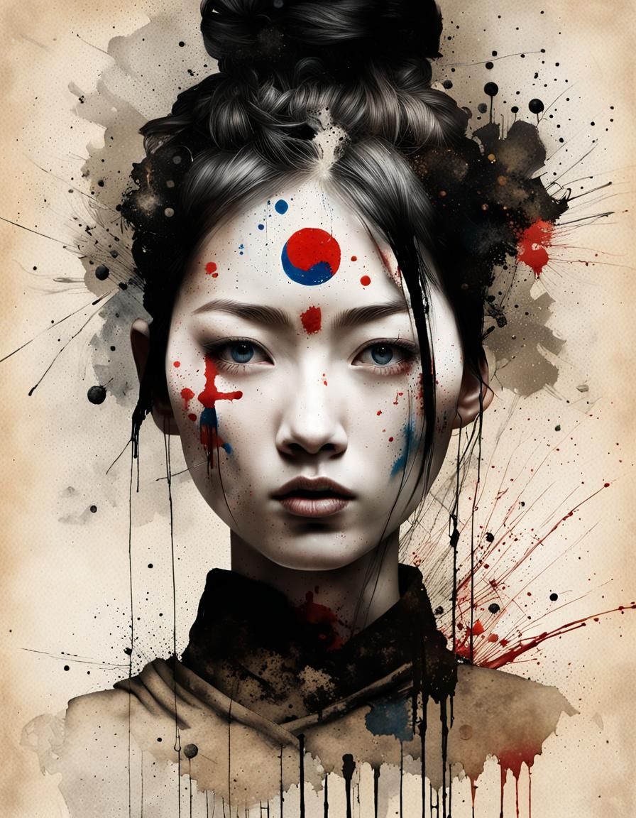 "Ink Splatter Oriental China Japan Korea Thailand splash Hong Kong ...