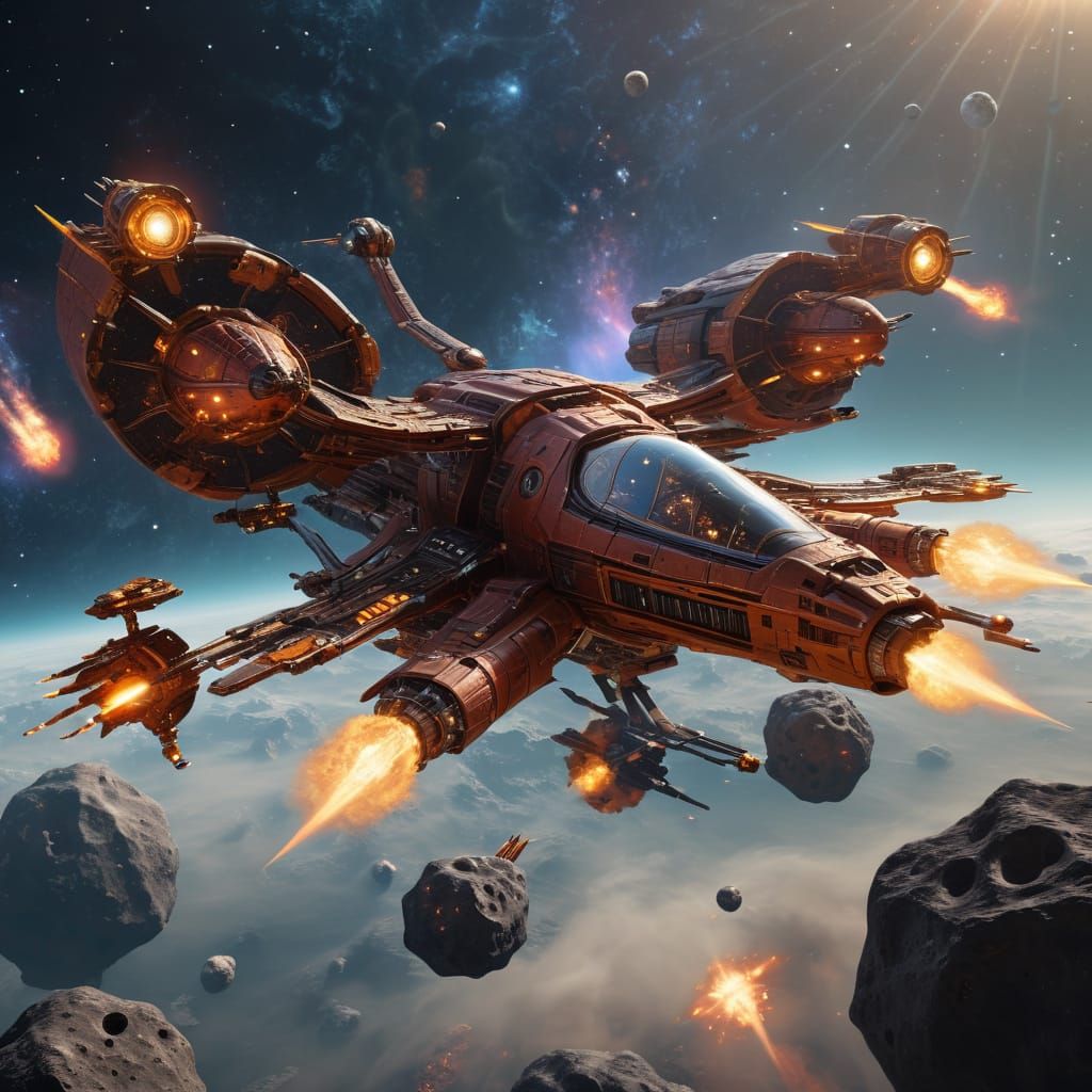 Scifi flying machine - Cyberpunk Spacecraft Takes Flight Ami...