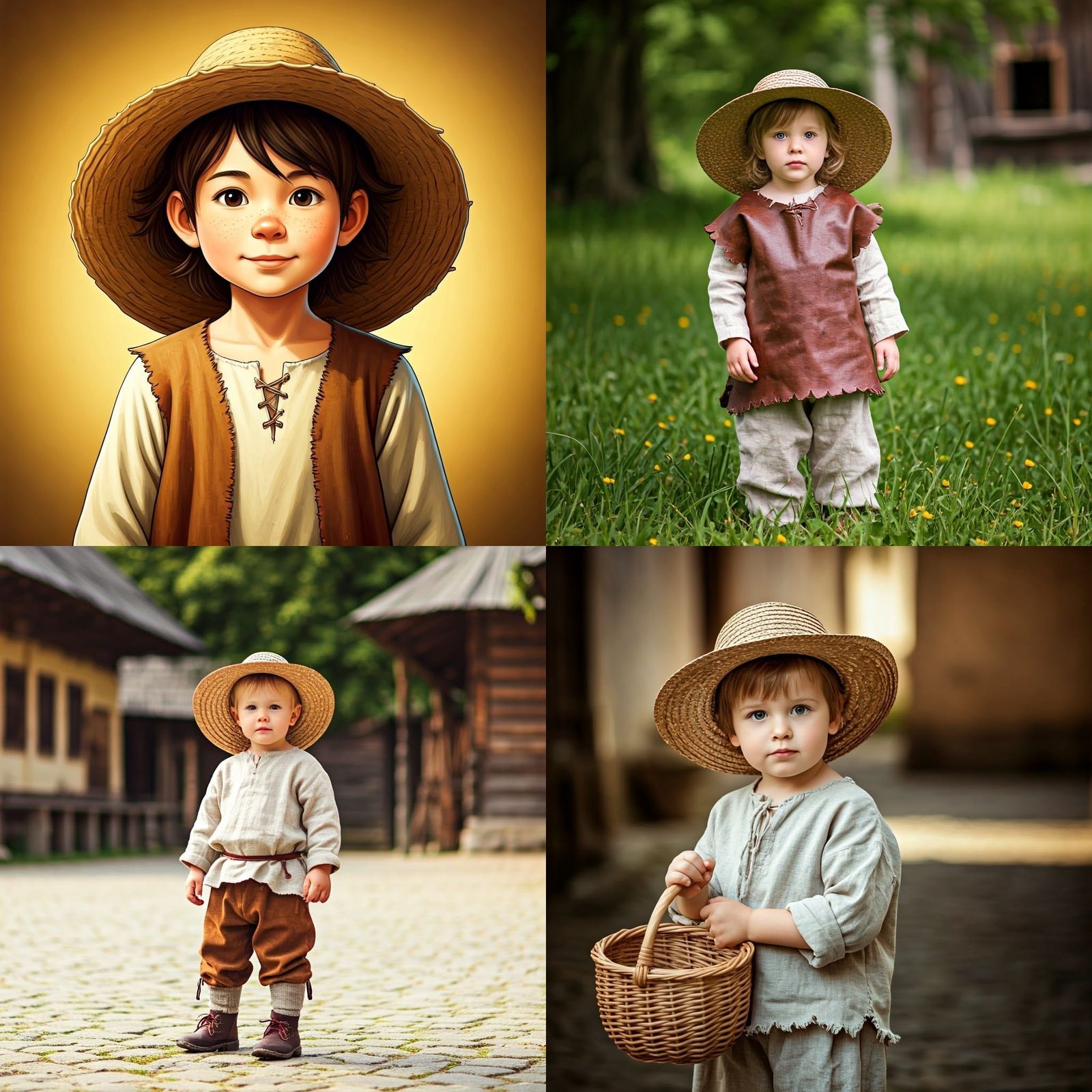 A child dressed as a villager - Child as Medieval Peasant in...