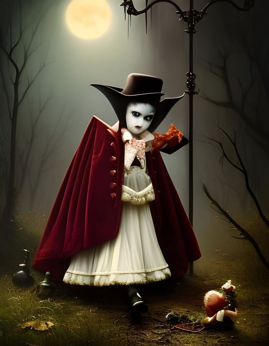 little vampire on a walk - AI Generated Artwork - NightCafe Creator