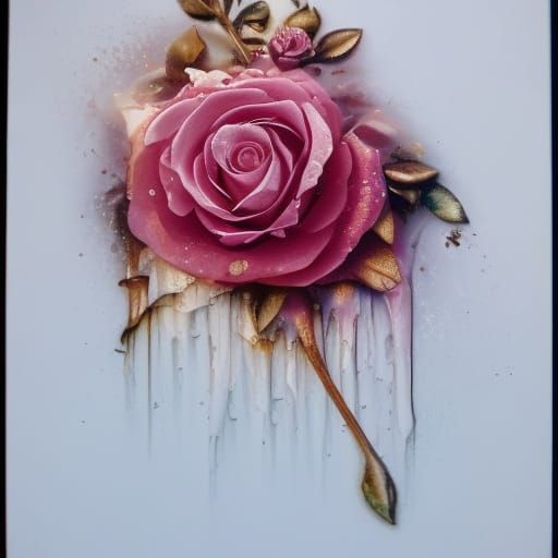 melting flowers, dripping roses, - AI Generated Artwork - NightCafe Creator