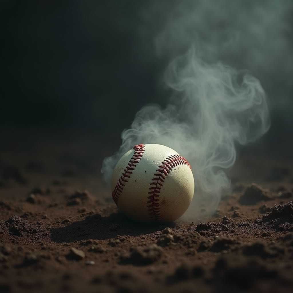 Baseball in Smoke: Noir-Inspired Gritty Art - AI Art