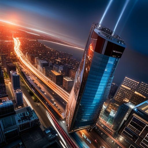 Twin Beams of Tenderloin Erection at Night - AI Generated Artwork - NightCafe Creator