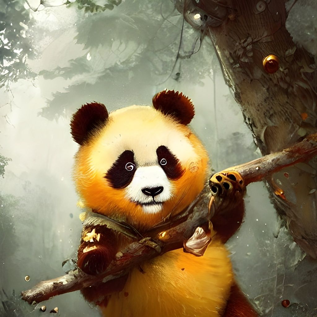 A honeypunk honey golden panda - AI Generated Artwork - NightCafe Creator