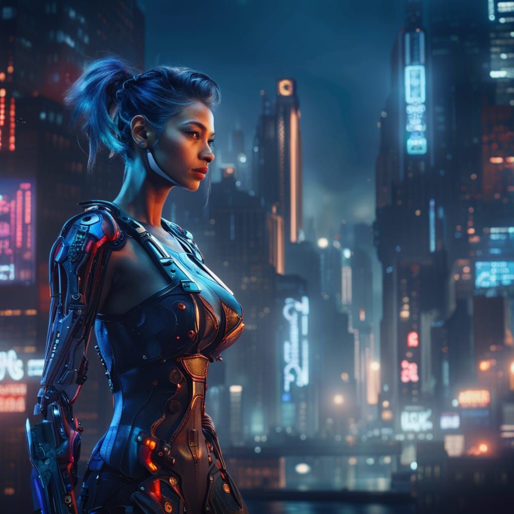 Cyborg woman : r/nightcafe