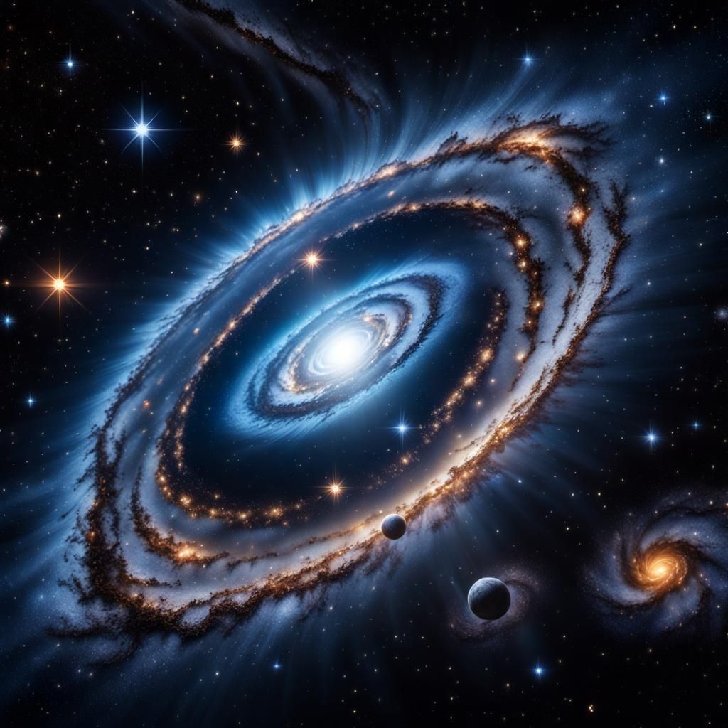 Alpha Orionis star in deep space surrounded by smaller stars intricate ...