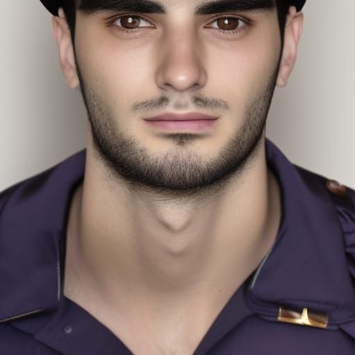 Medium shot of semi-realistic handsome 25-year-old Italian man with ...