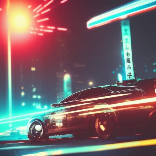 Synthwave Police Chase - AI Generated Artwork - NightCafe Creator
