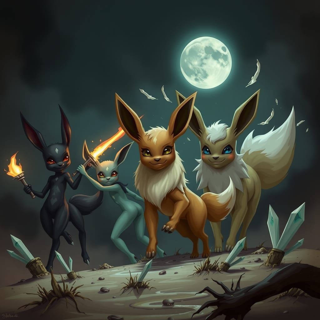 Mimic Evolution: EeveeLonliness Defeats Dark Doppe... - AI Art