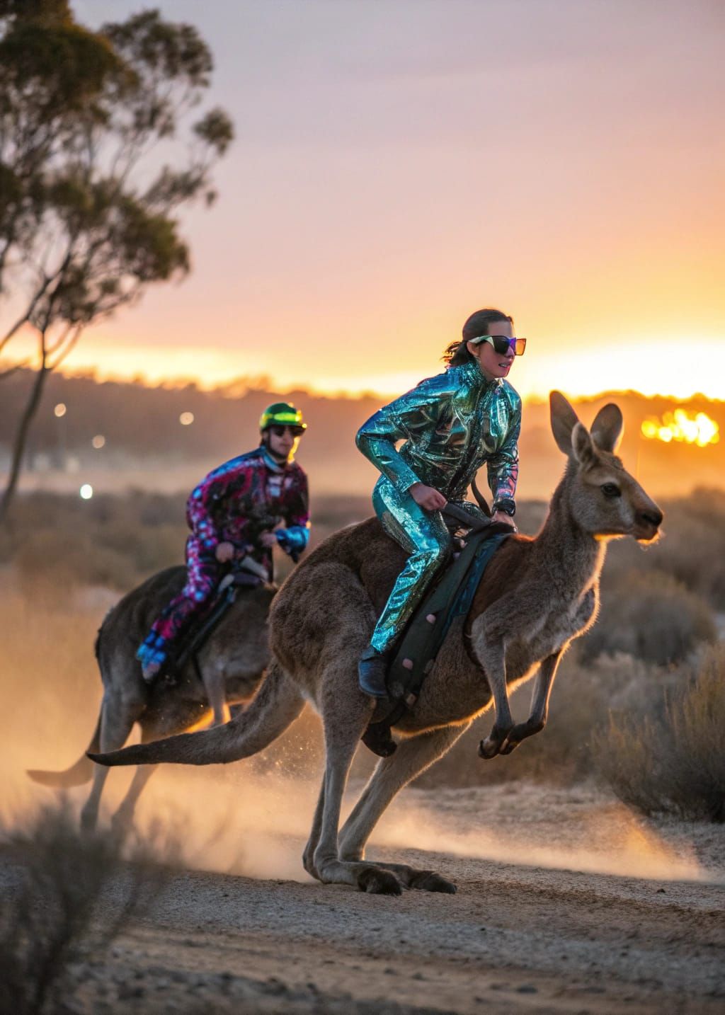 Ryot Grrl & Livingfart Glowbots Riding Cyberoos