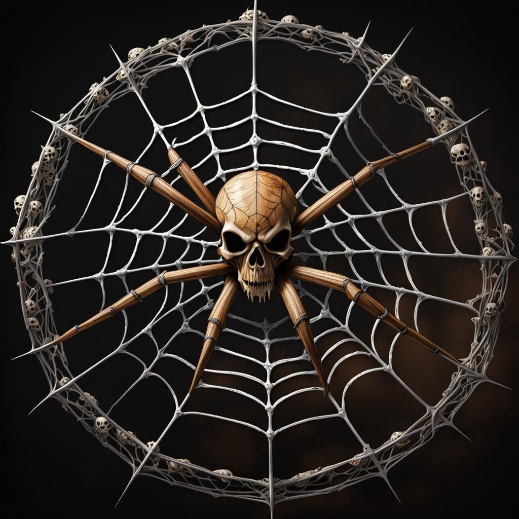 Skull and bones spider in a cobweb - AI Generated Artwork - NightCafe ...