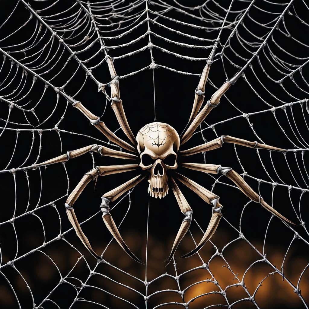 Skull and bones spider - AI Generated Artwork - NightCafe Creator