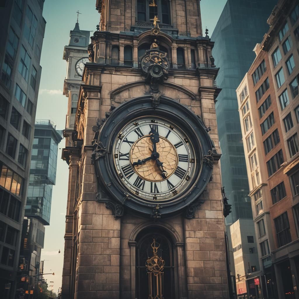 historic City clock tower - AI Generated Artwork - NightCafe Creator