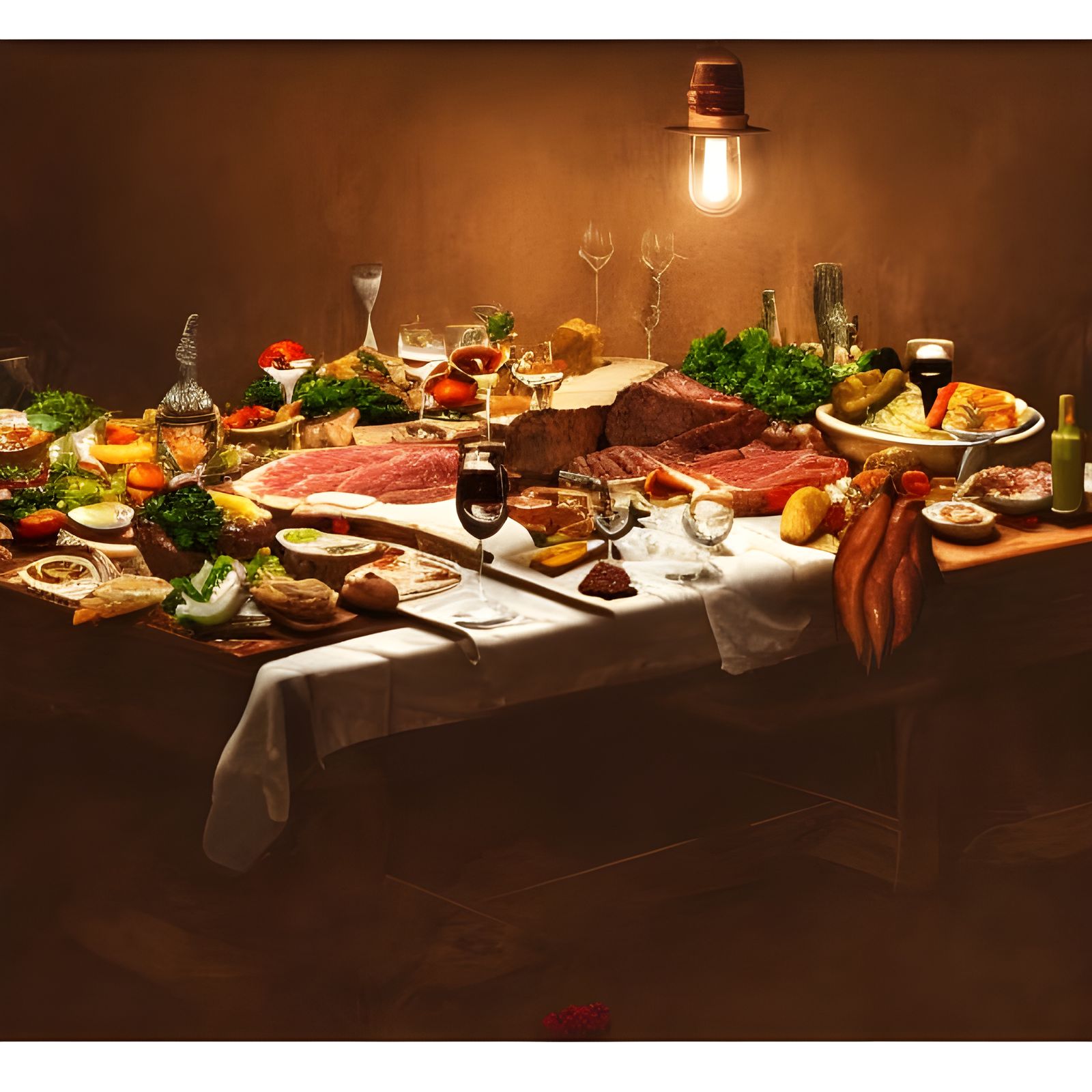 Feast table - AI Generated Artwork - NightCafe Creator