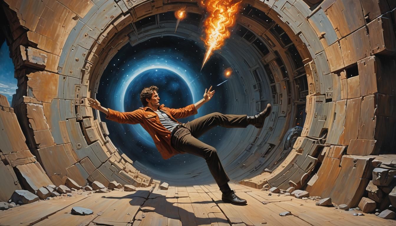 Floating into Portal - AI Generated Artwork - NightCafe Creator