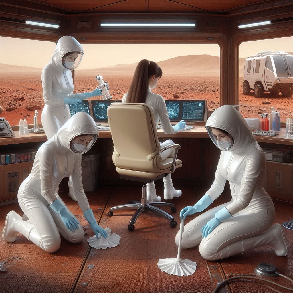Mars outpost, decontaminating the control room - 1 - AI Generated ...