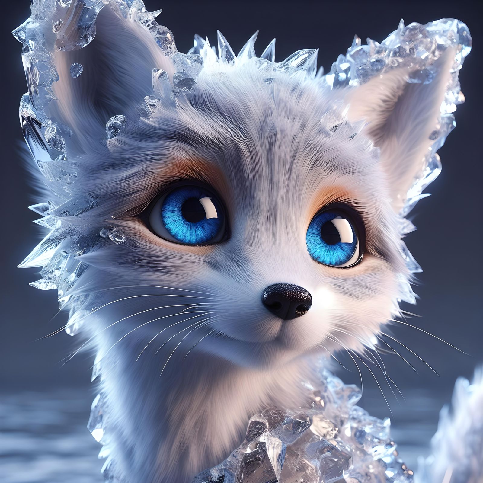 Ice Fox - AI Generated Artwork - NightCafe Creator