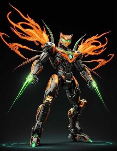 Fire of The Cybercat - Cybernetic Cat Unleashes Fiery Fury