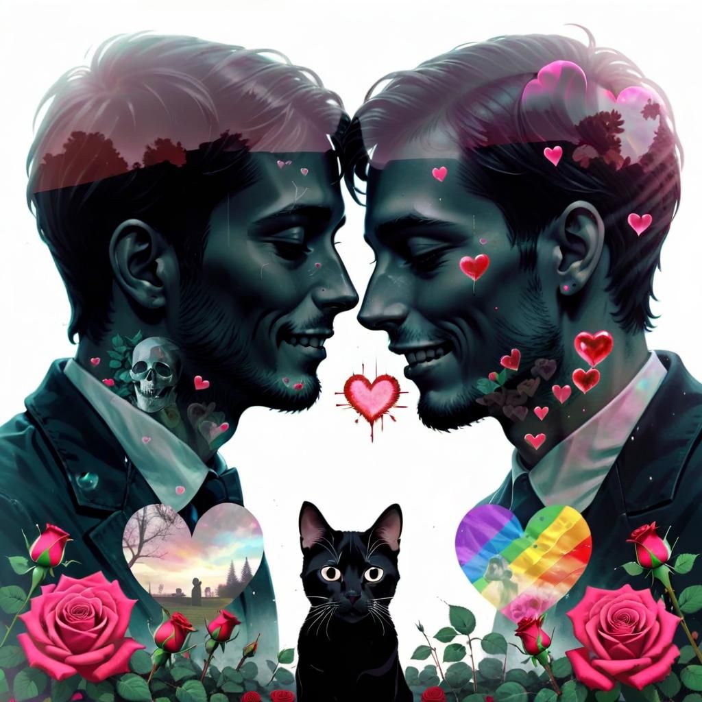 Falling in love - heart to heart - AI Generated Artwork - NightCafe Creator