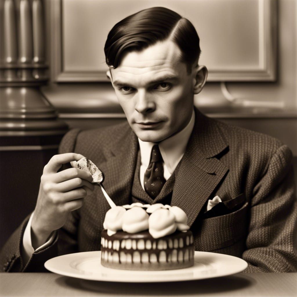 alan turing making up his mind about whether to eat ice cream or cake ...