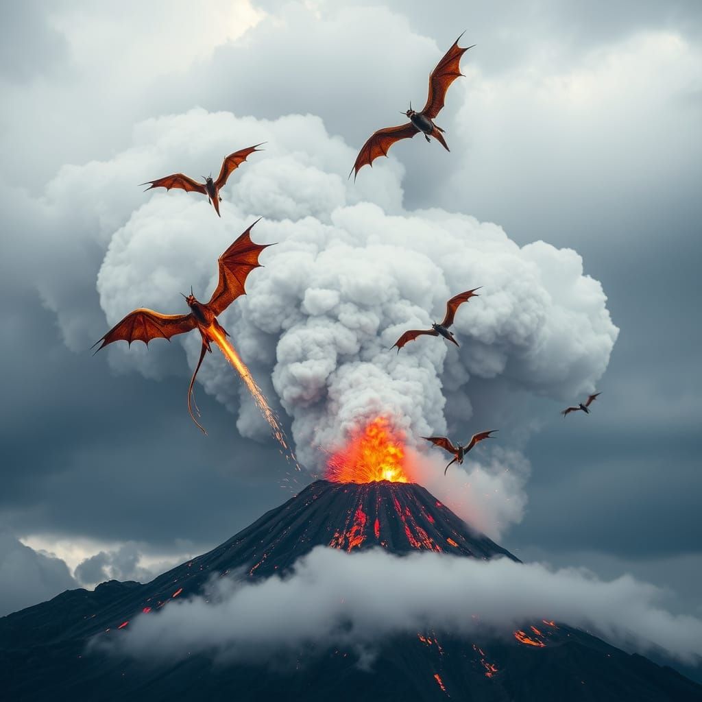 Epic Volcanic Inferno Unleashed - AI Art