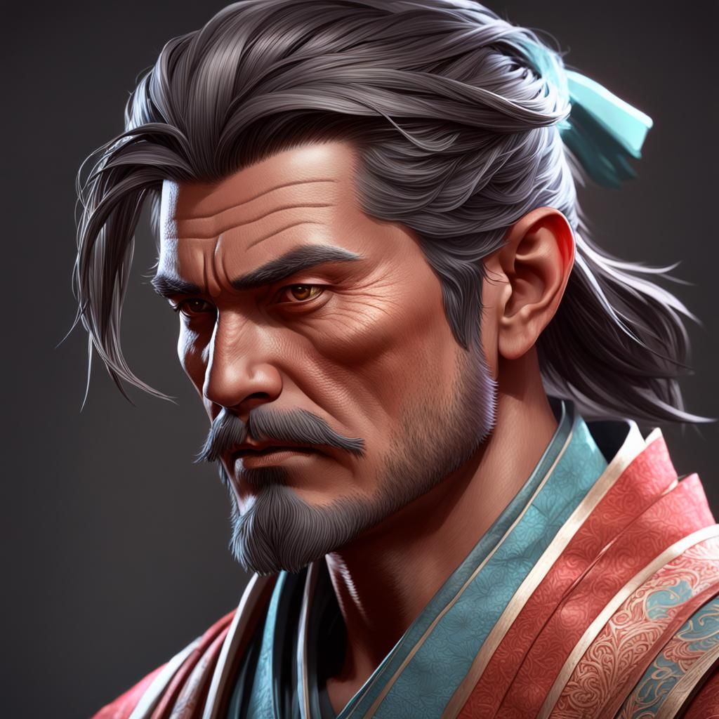 samurai head and shoulders portrait, 8k resolution concept art portrait ...