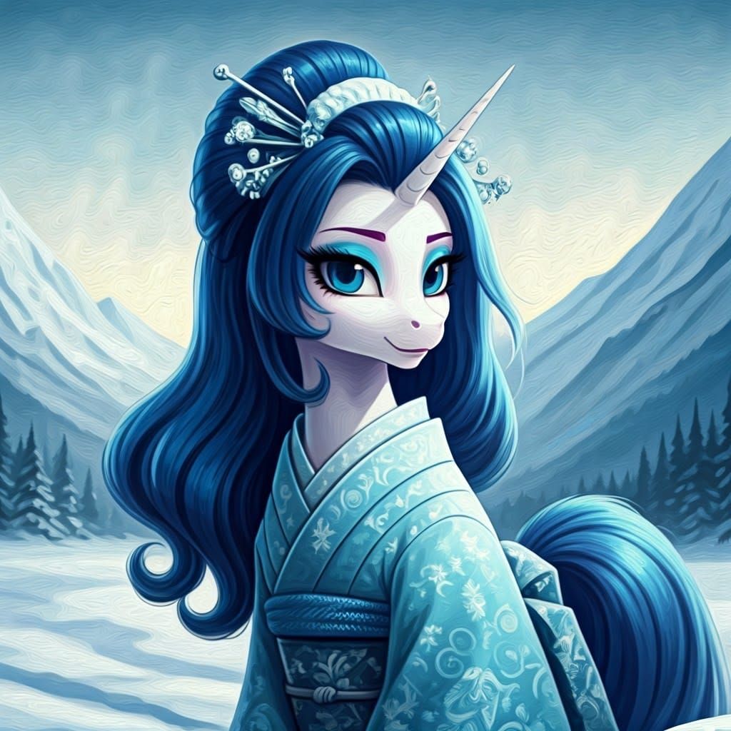 Ethereal Snow Geisha in Impressionist Masterpiece ... - AI Art